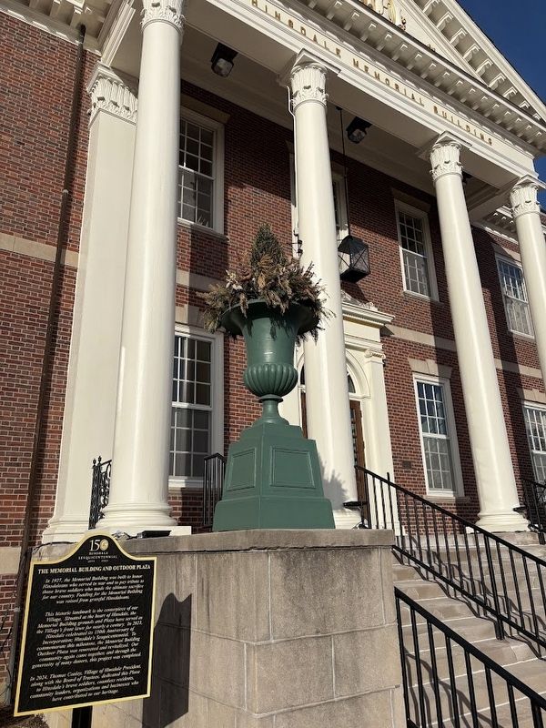 The Memorial Building and Outdoor Plaza Historical Marker