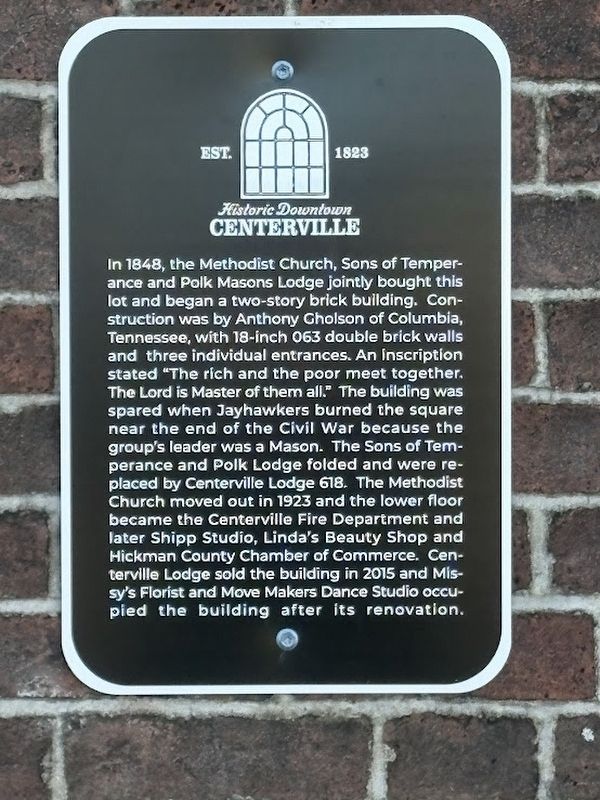 Former site of the Methodist Church, Sons of Temperance and Polk Masons ...