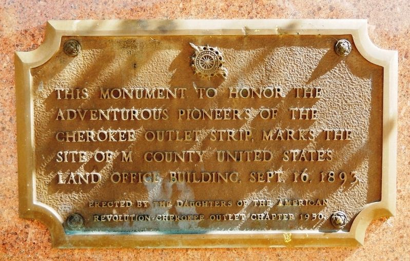 Site of United States Land Office Building Historical Marker