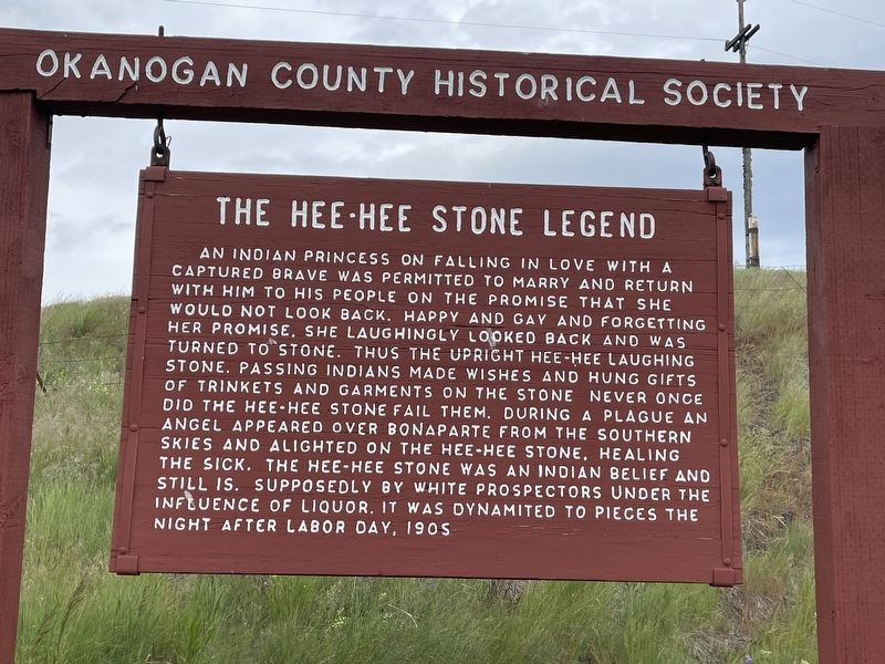 The Hee-Hee Stone Legend Historical Marker