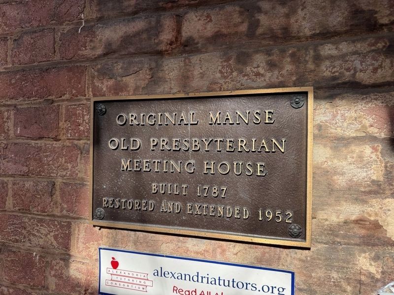 Original Manse of the Old Presbyterian Meeting House Historical Marker