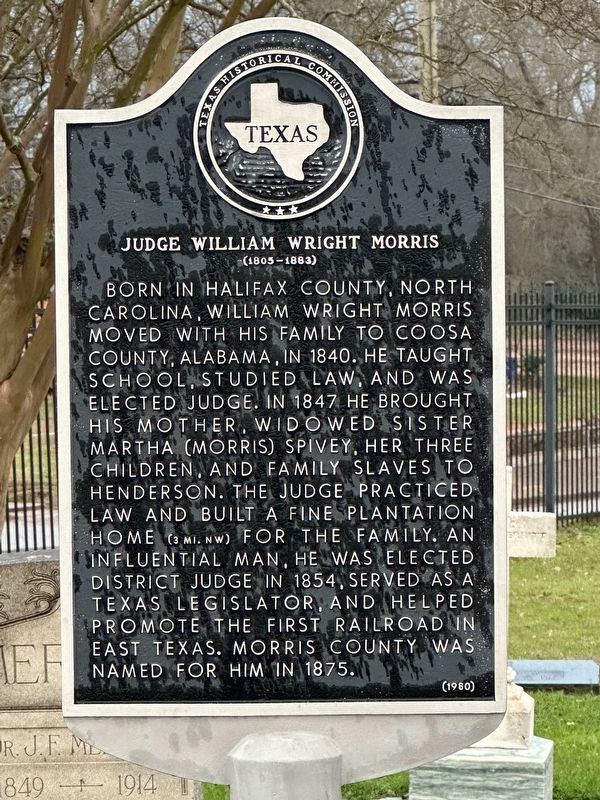 Judge William Wright Morris Historical Marker