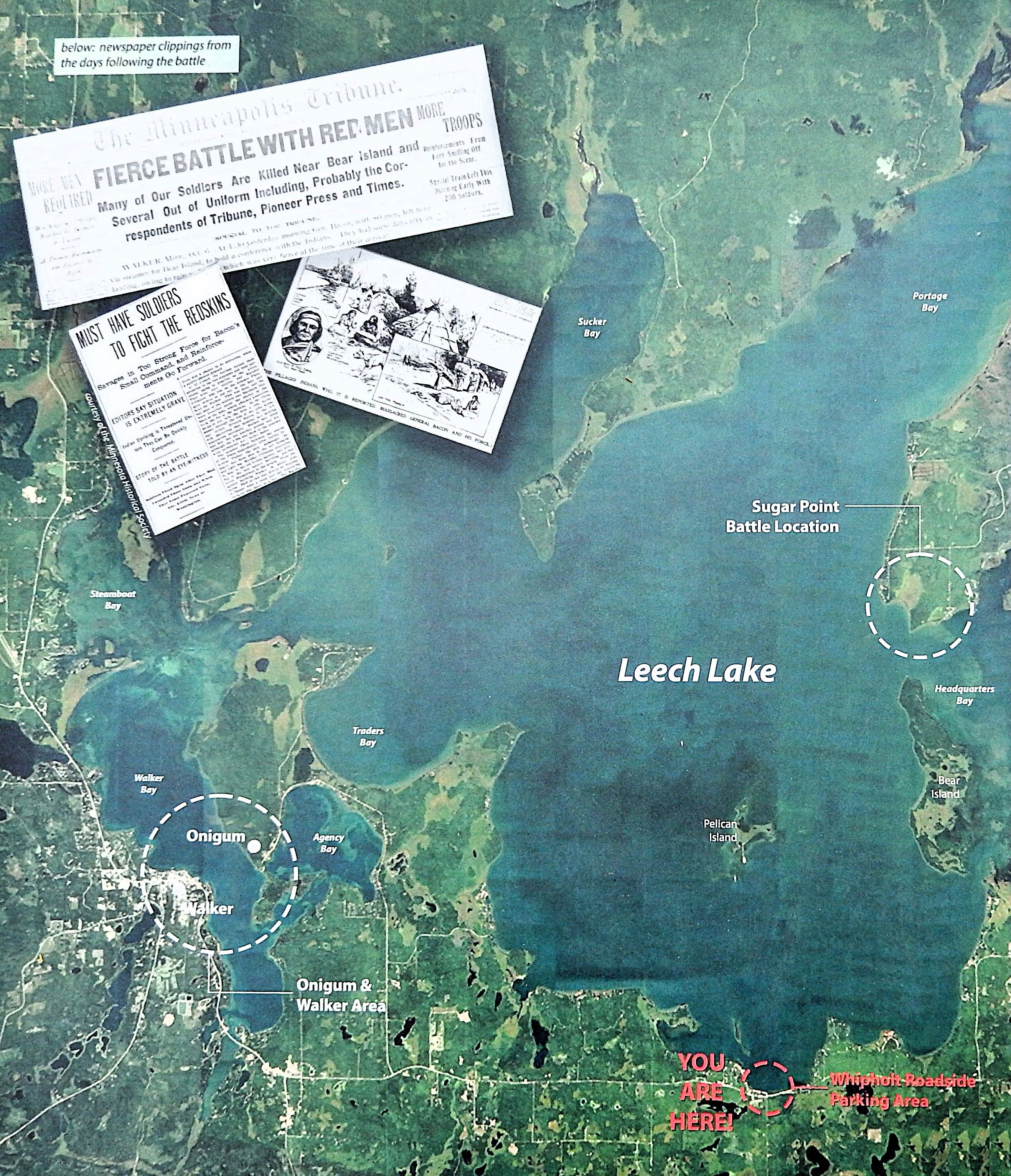Photo: Marker detail: Leech Lake Map