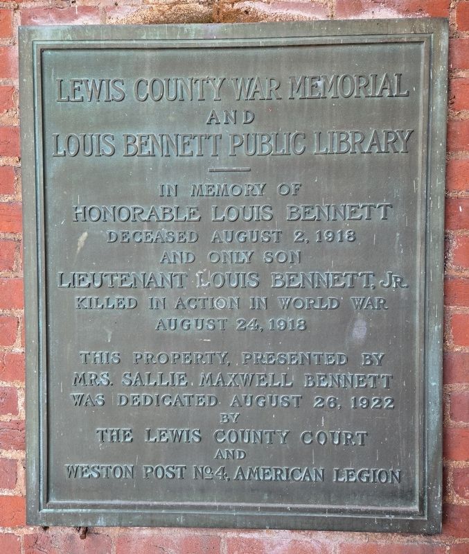 Lewis County War Memorial and Louis Bennett Public Library Historical ...