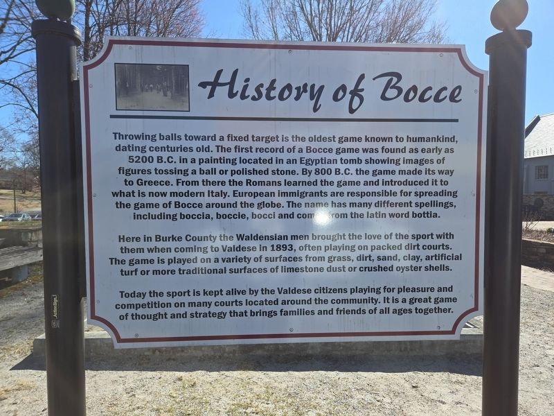 History of Bocce Historical Marker
