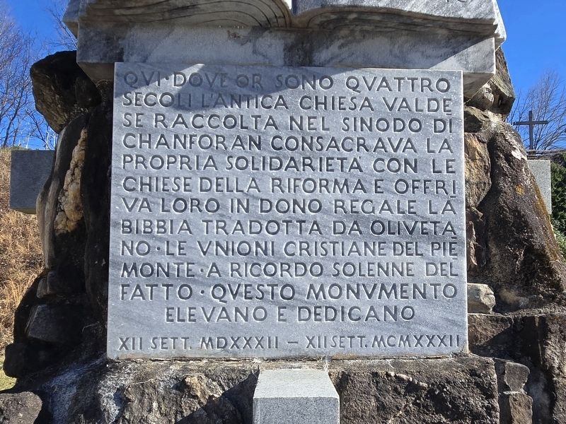 Monument at Chanforan Historical Marker
