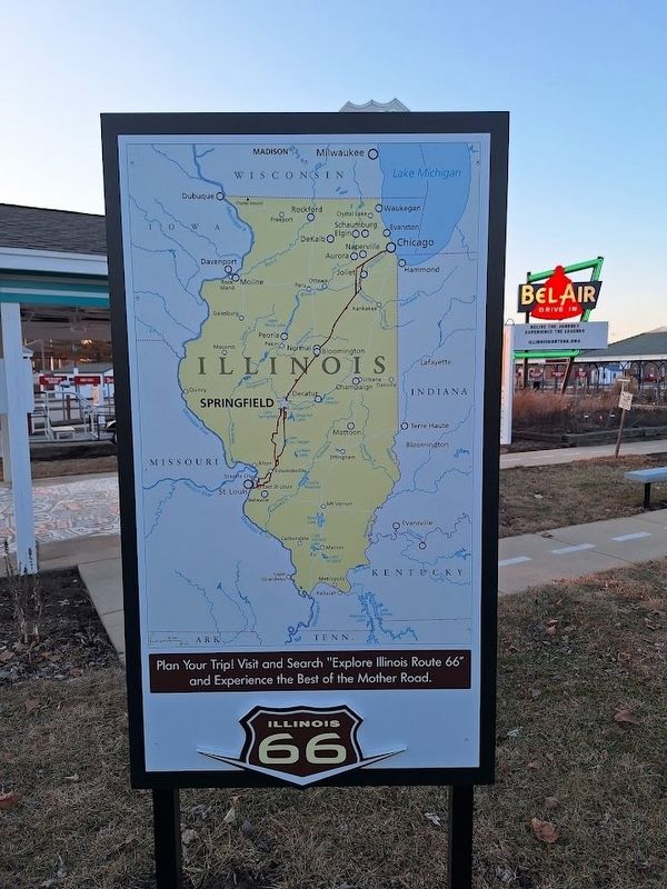 Route 66 Alignments in Springfield Historical Marker