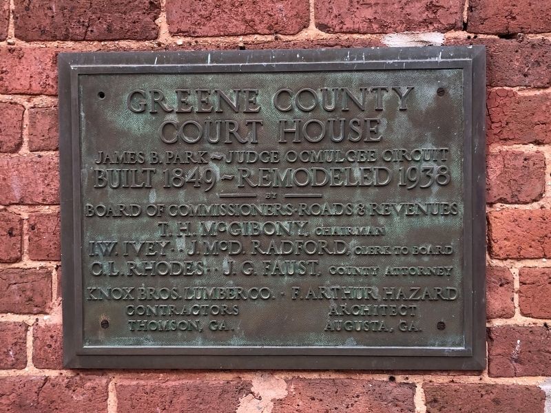 Greene County Courthouse Historical Marker