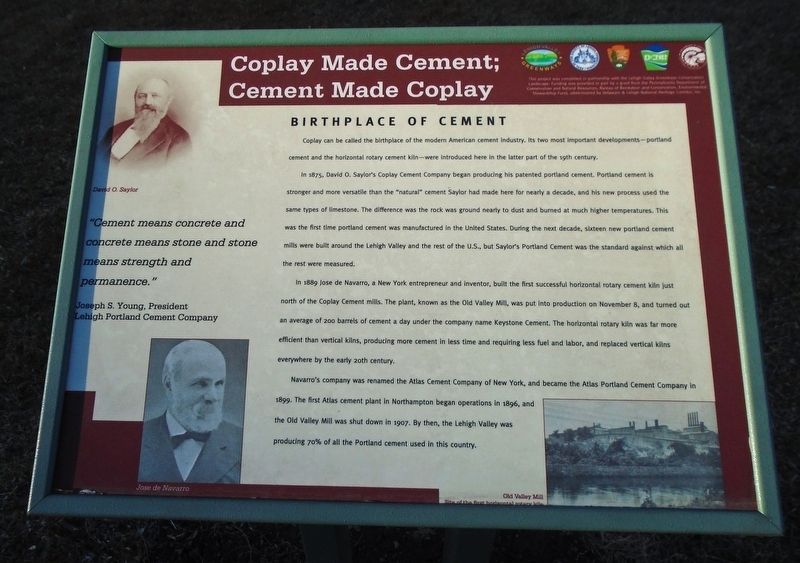 Coplay Made Cement: Cement Made Coplay Historical Marker