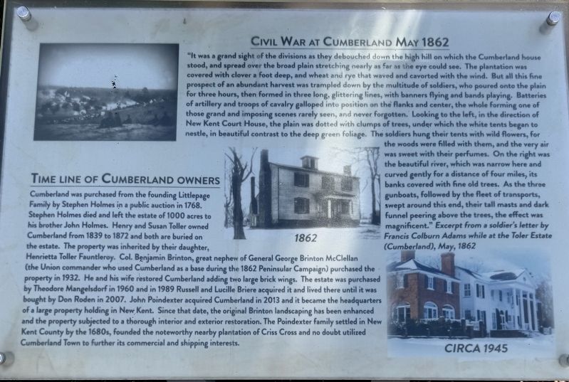 Cumberland House During the Civil War Historical Marker