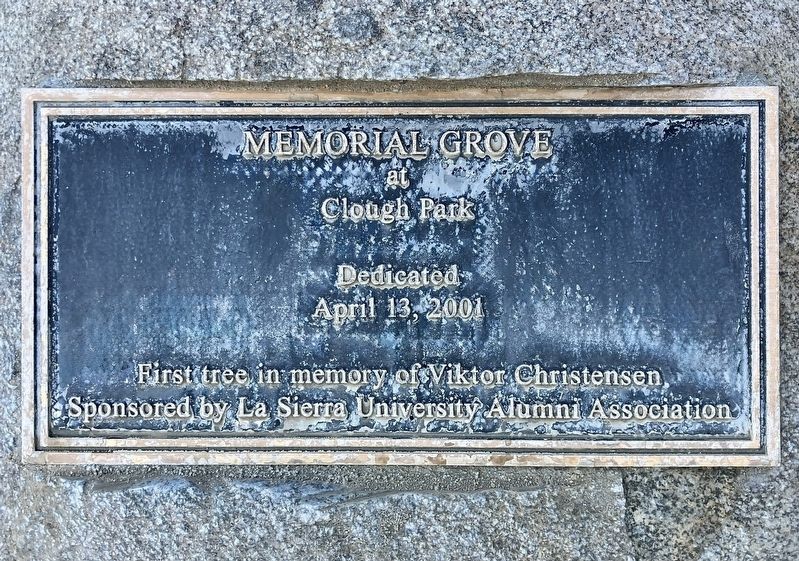 Memorial Grove at Clough Park Historical Marker