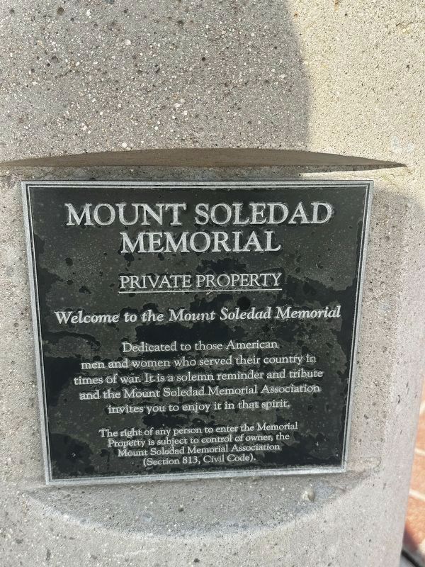 Mt. Soledad National Veterans Memorial Historical Marker