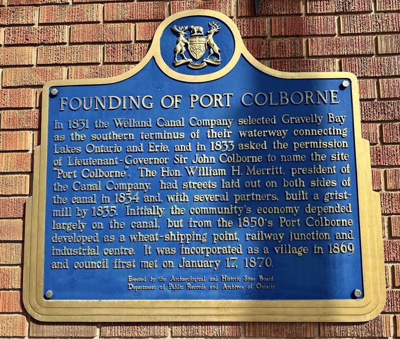 Founding of Port Colborne Historical Marker