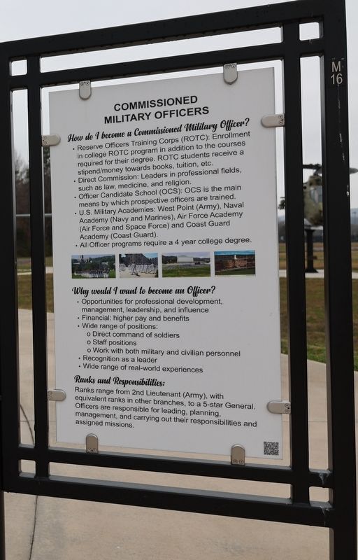 Commissioned Military Officers Historical Marker