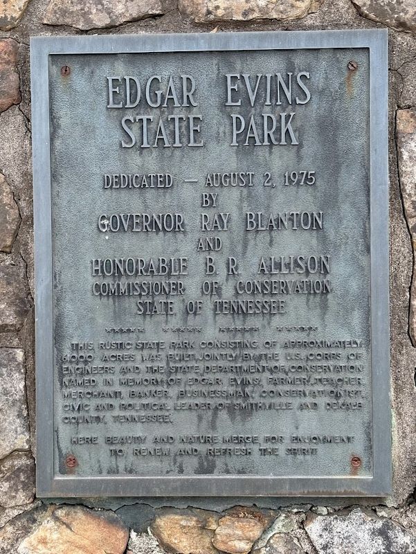 Edgar Evins State Park Historical Marker