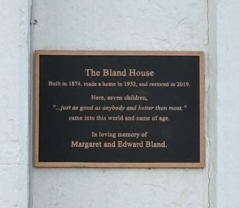 The Bland House Historical Marker