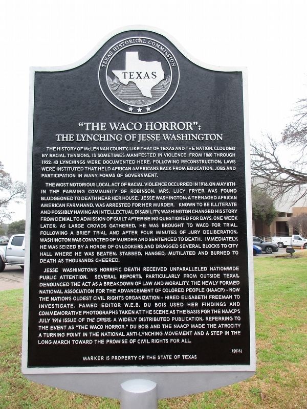 "The Waco Horror": The Lynching of Jesse Washington Historical Marker