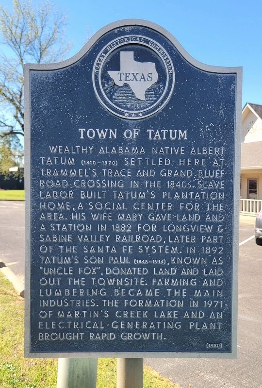 Town of Tatum Historical Marker