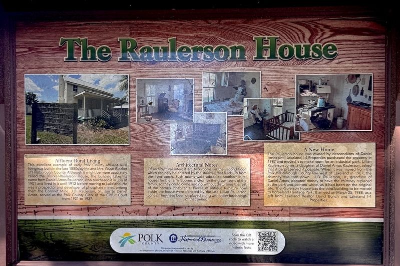 The Raulerson House Historical Marker