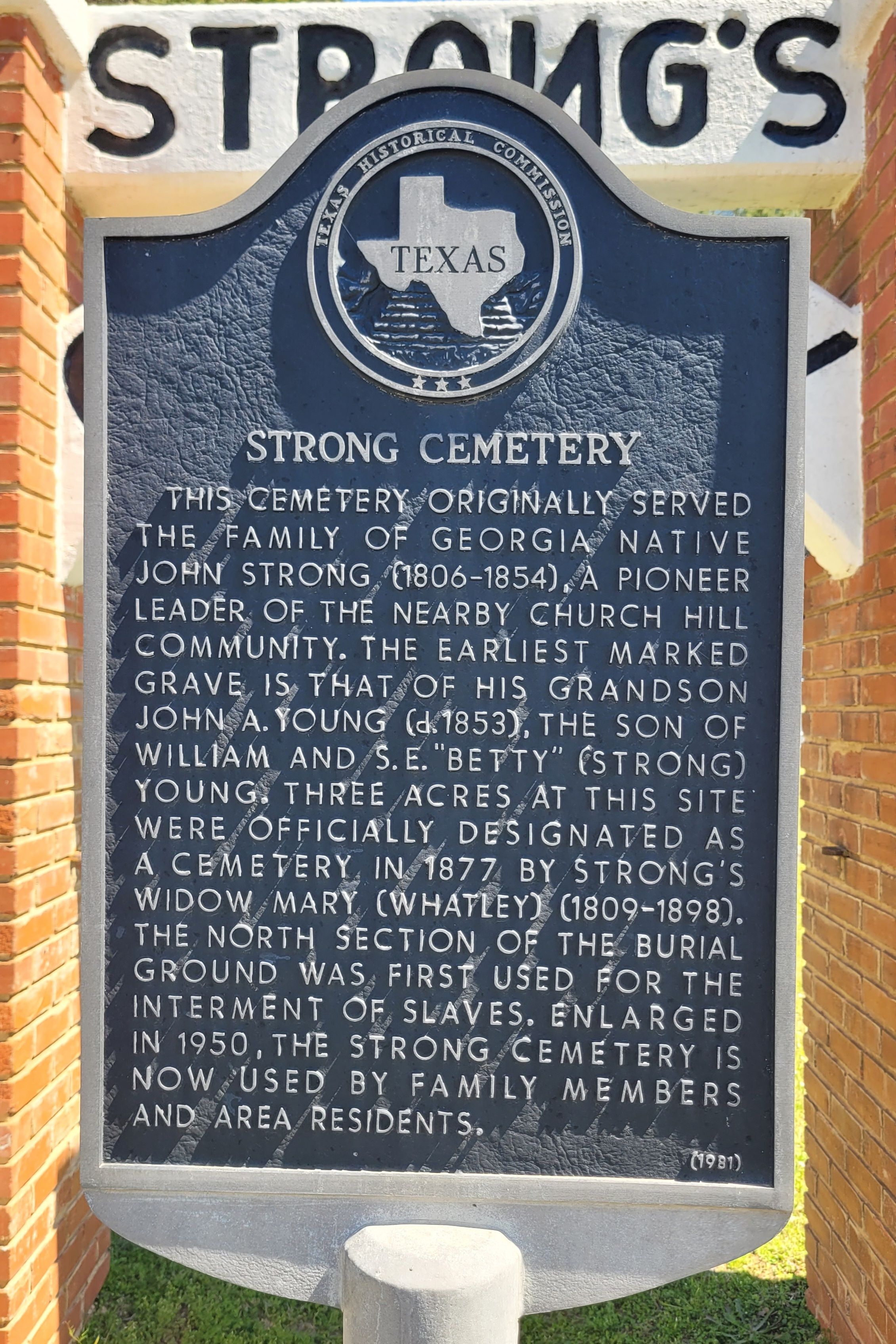 Photo: Strong Cemetery Marker