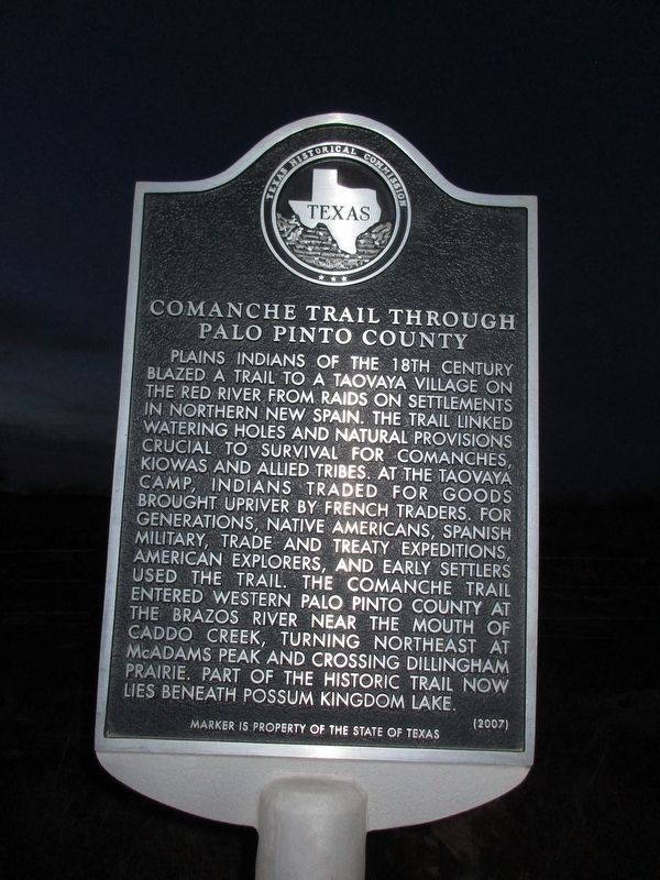 Comanche Trail Through Palo Pinto County Historical Marker