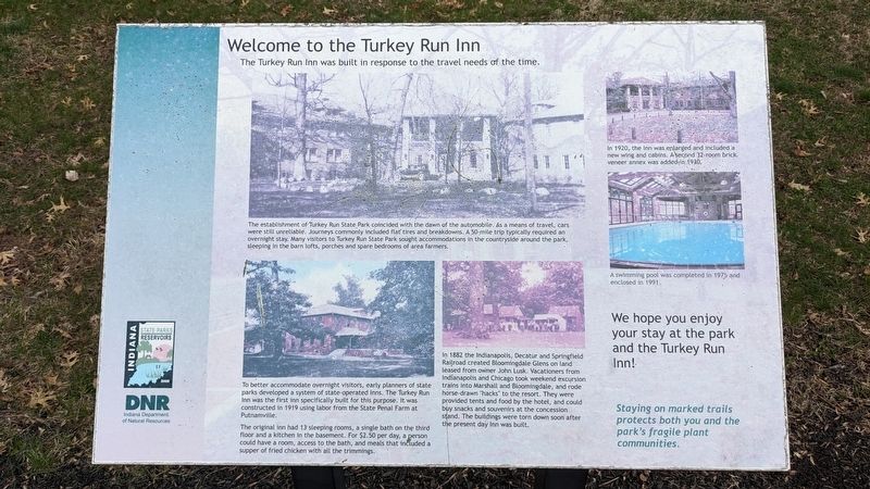 Welcome to the Turkey Run Inn Historical Marker