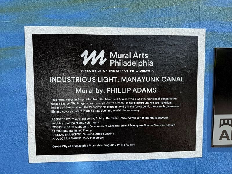Industrious Light: Manayunk Canal Historical Marker