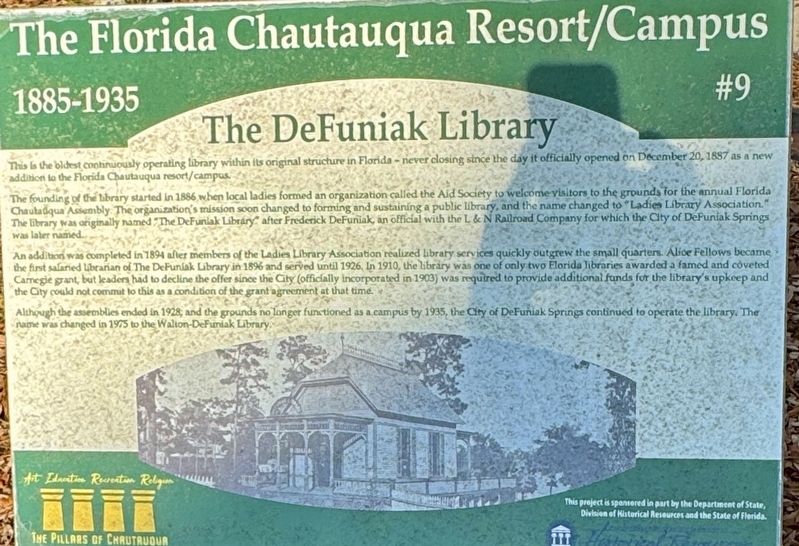 The DeFuniak Library Historical Marker
