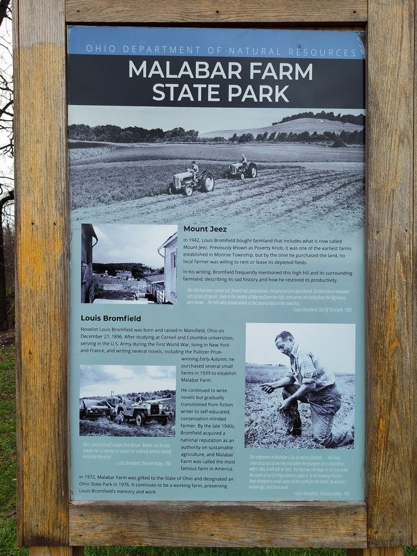 Malabar Farm State Park Historical Marker