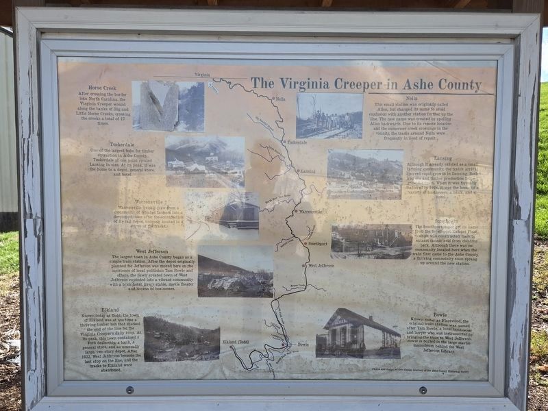 The Virginia Creeper in Ashe County Historical Marker