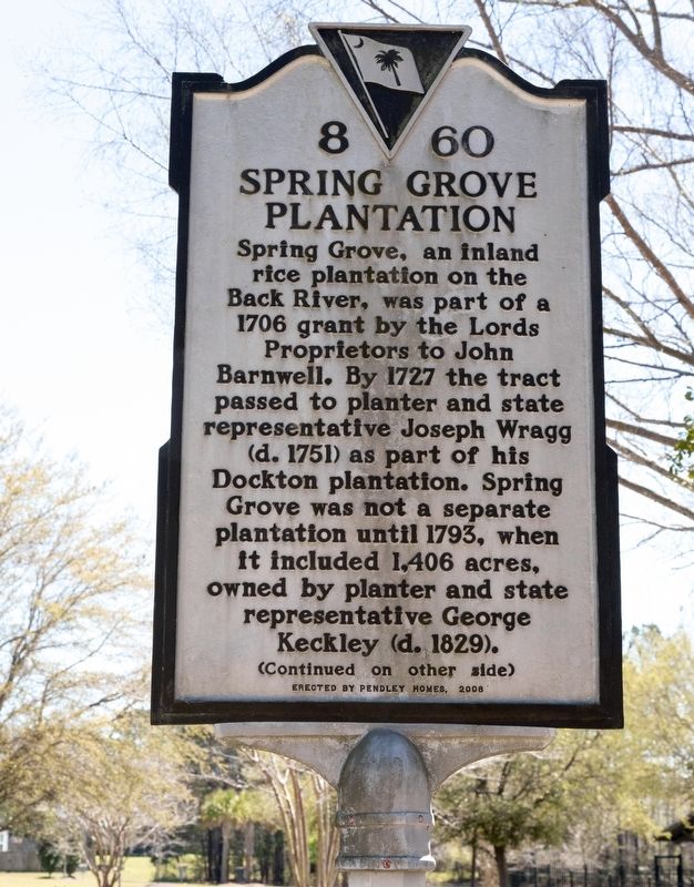 Spring Grove Plantation Historical Marker