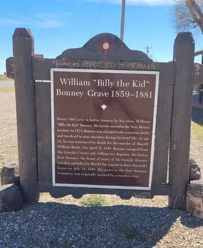 William "Billy the Kid" Bonney Grave 1859-1881 / Old Fort Sumner ...