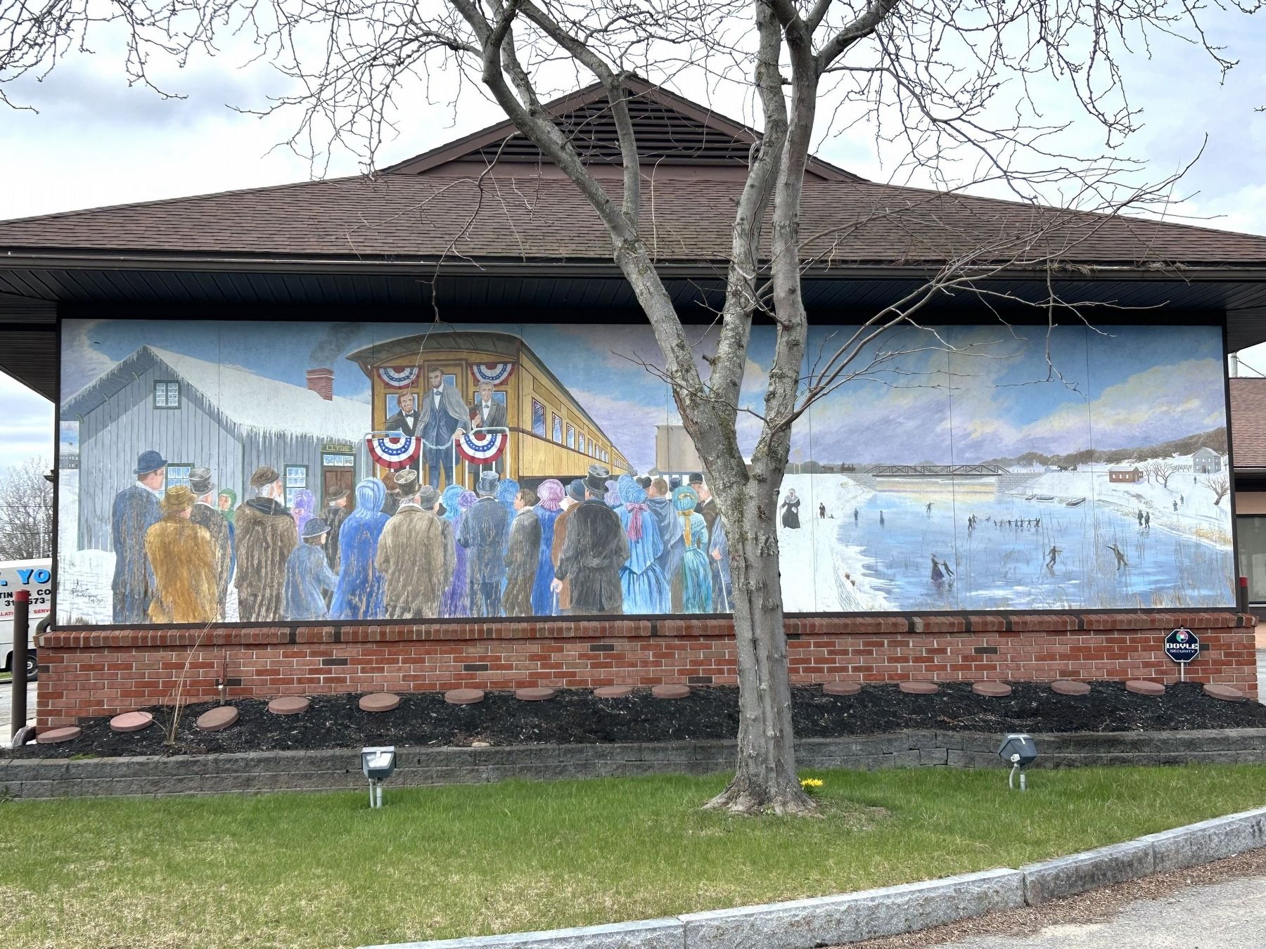 Lincoln Inaugural Train Mural Historical Marker