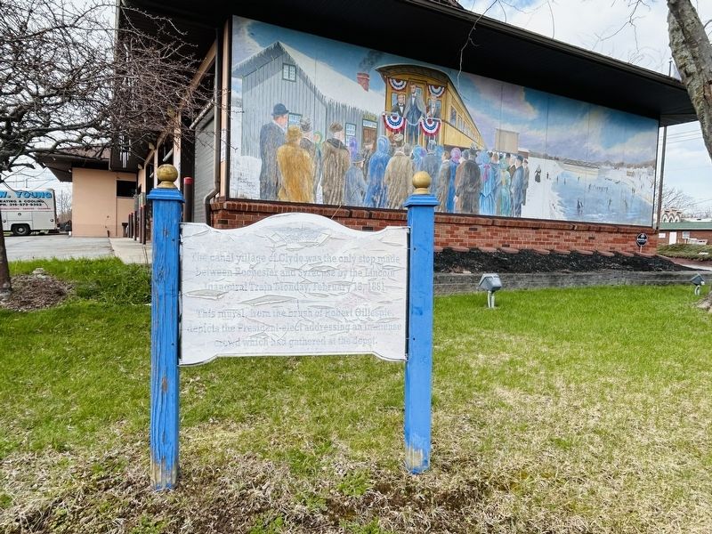 Lincoln Inaugural Train Mural Historical Marker