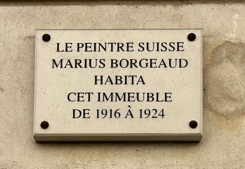 Marius Borgeaud Historical Marker