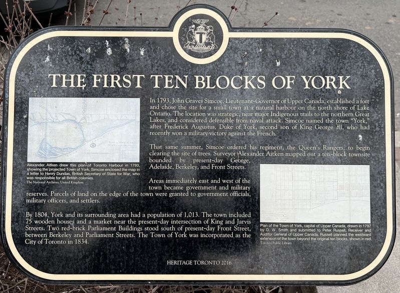 The First Ten Blocks of York Historical Marker