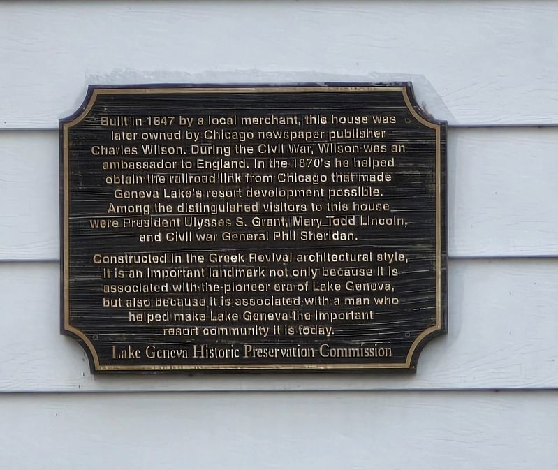The Charles Wilson House Historical Marker