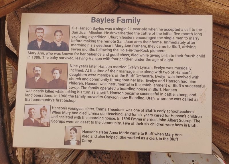 Bayles Family Historical Marker