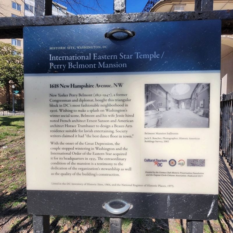 International Eastern Star Temple / Perry Belmont Mansion Historical Marker