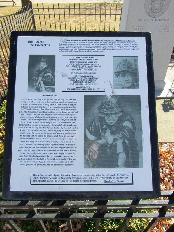 Bob Greene the Firefighter... Historical Marker