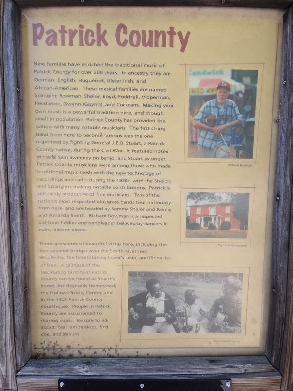 The Crooked Road / Patrick County Historical Marker