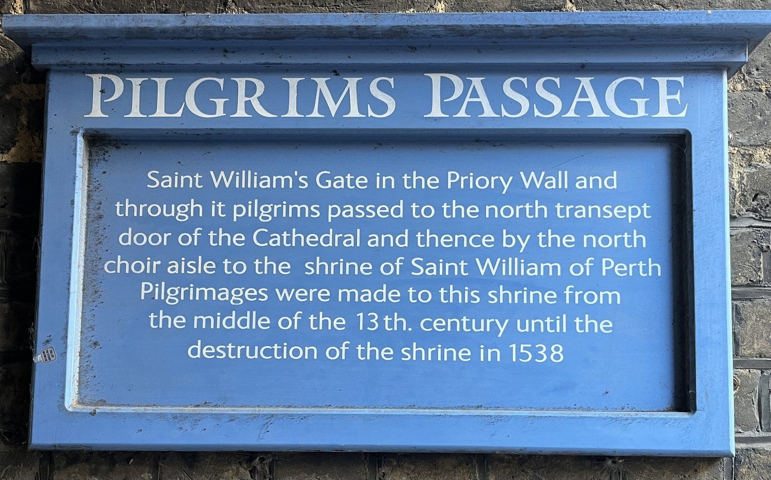 Photo: Pilgrims Passage Marker