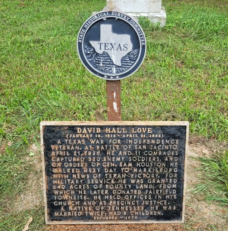 David Hall Love Historical Marker