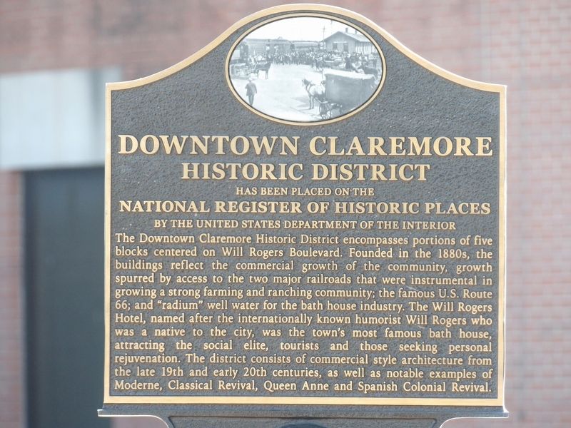 Downtown Claremore Historic District Historical Marker