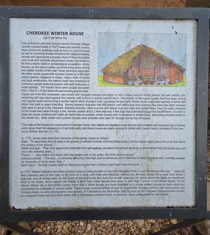 Cherokee Winter House Historical Marker