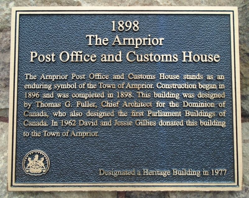 The Arnprior Post Office and Customs House Historical Marker