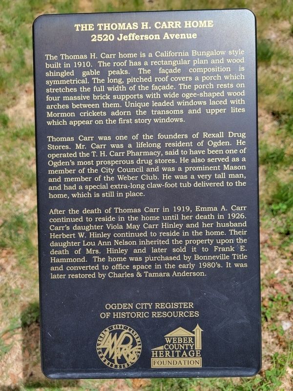 The Thomas H. Carr Home Historical Marker