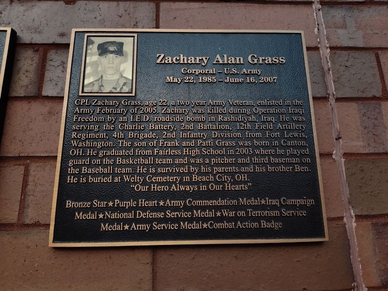 Zachary Alan Grass Historical Marker