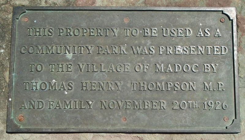 Thomas Thompson Memorial Park Historical Marker