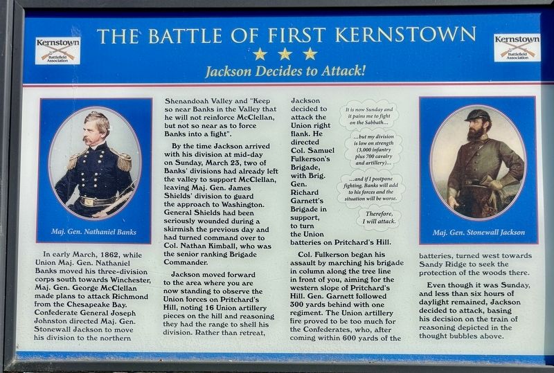 The Battle of First Kernstown Historical Marker